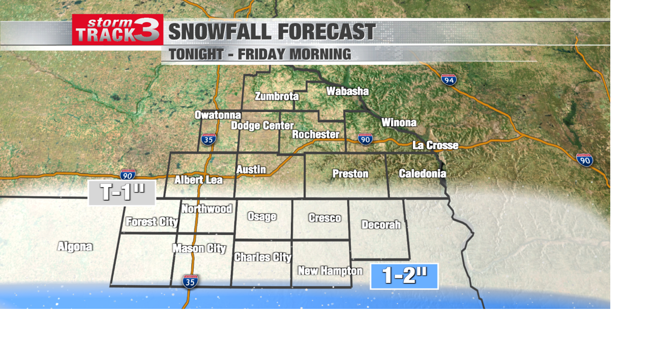 StormTrack 3: Calmer Thursday, light snow tonight/Friday | News | kimt.com