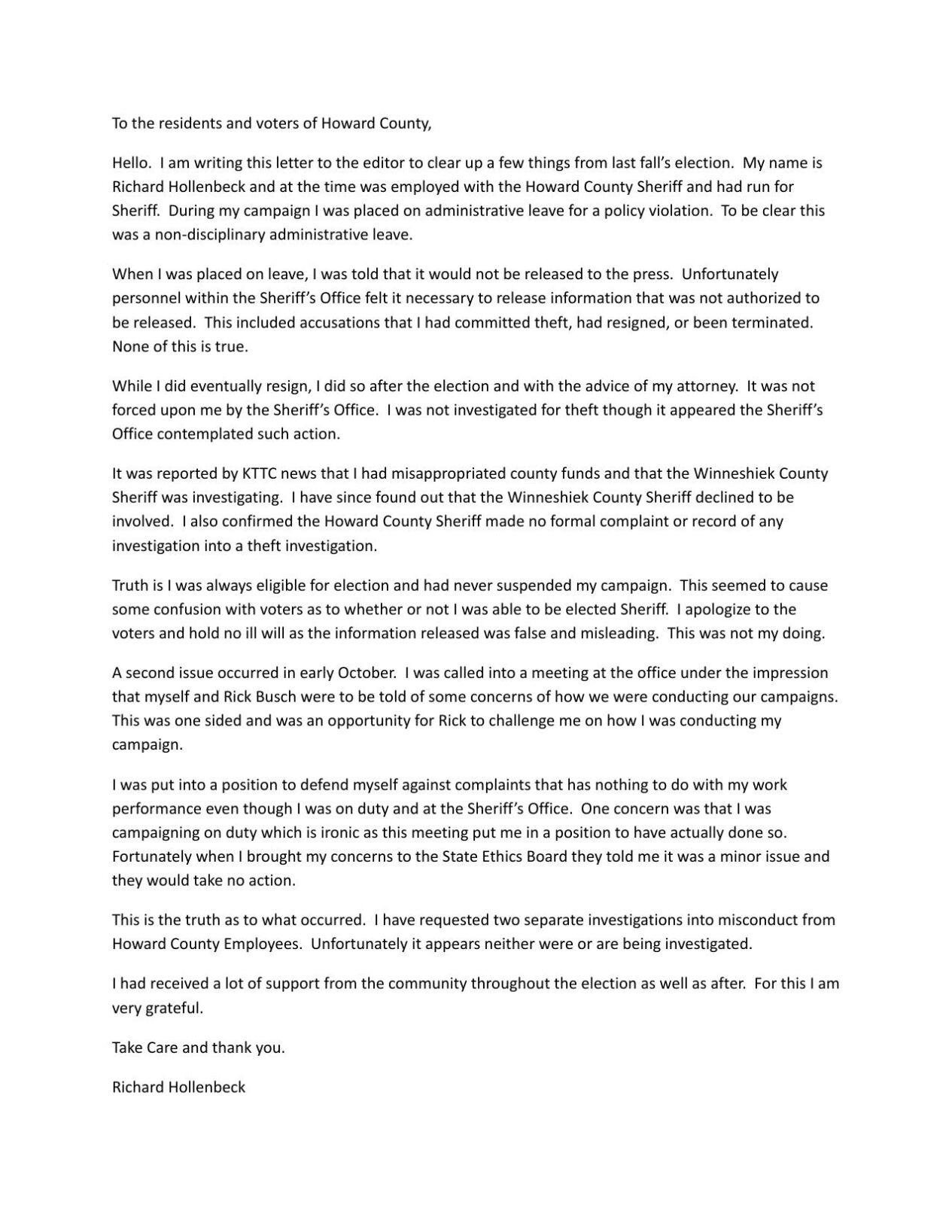 Former Howard County sheriff candidate files complaints over leaked ...