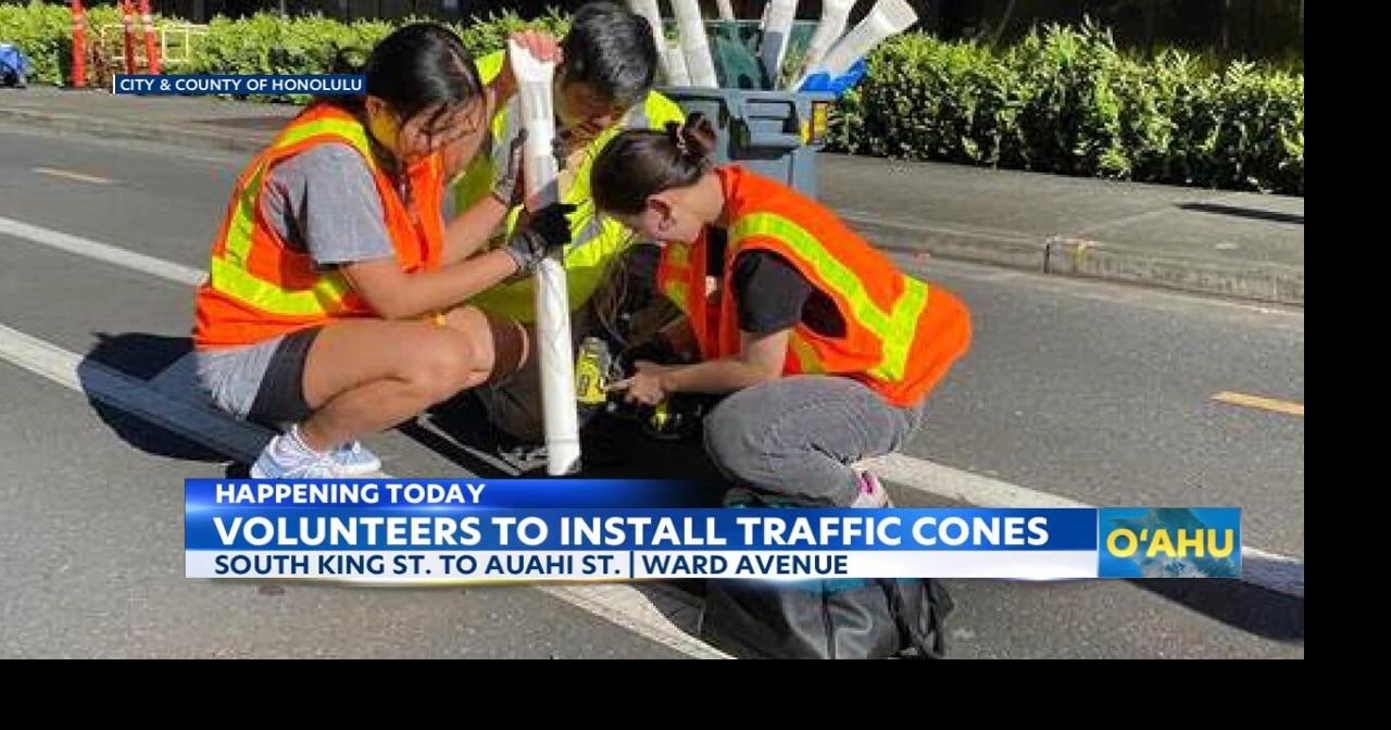 Volunteers replace damaged and missing traffic cones | News | kitv.com