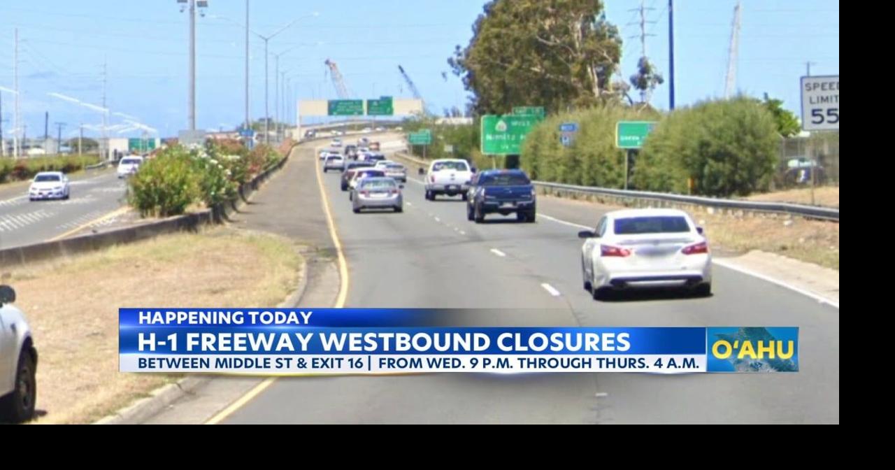 H-1 Freeway westbound closure tonight for new sign installation | Video ...