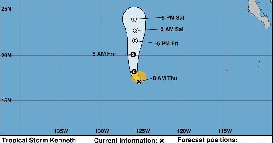 Tropical Storm Kenneth a little stronger this morning | Top Stories ...