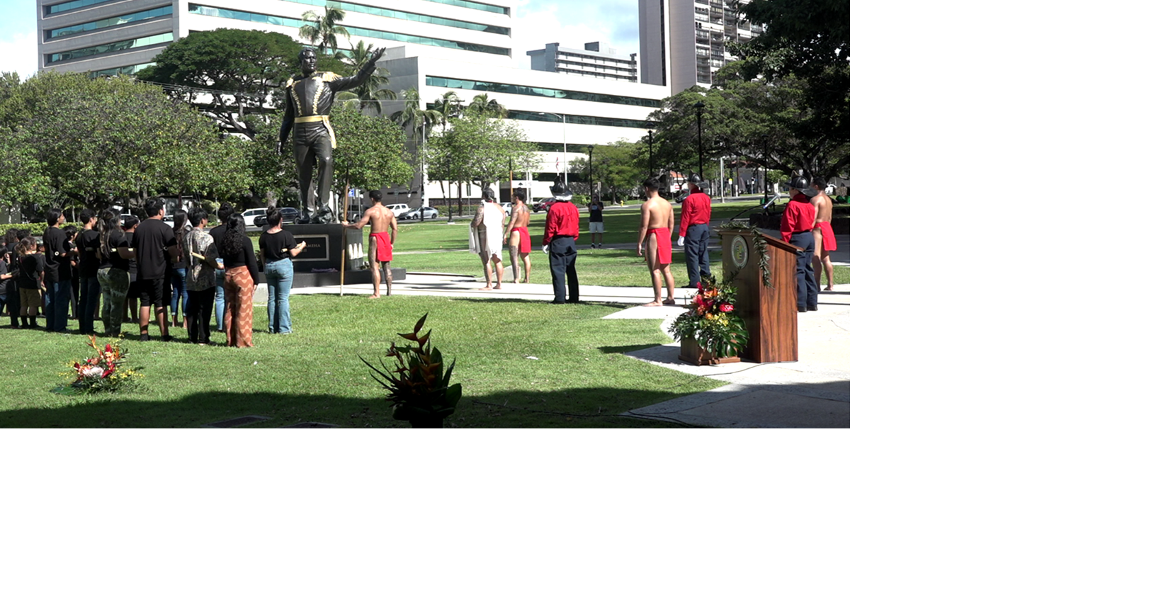 A lei ceremony in honor of King Kamehameha III was held at Thomas ...