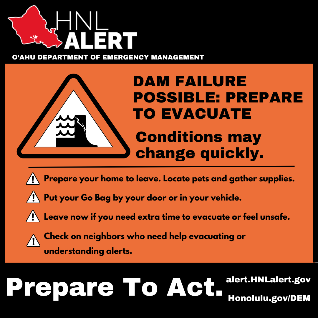 Evacuation warning for Haleiwa and Waialua due to possible Wahiawa Dam ...