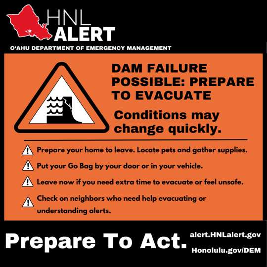 Evacuation warning for Haleiwa and Waialua due to possible Wahiawa Dam ...