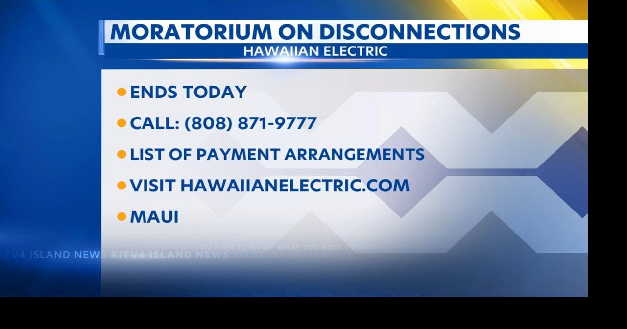 HECO's moratorium on utility service disconnection expiring | Video ...