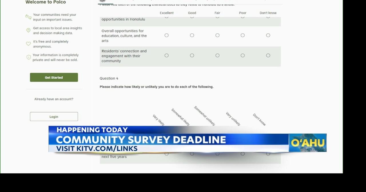 Oahu residents deadline for community survey on island issues | Video ...
