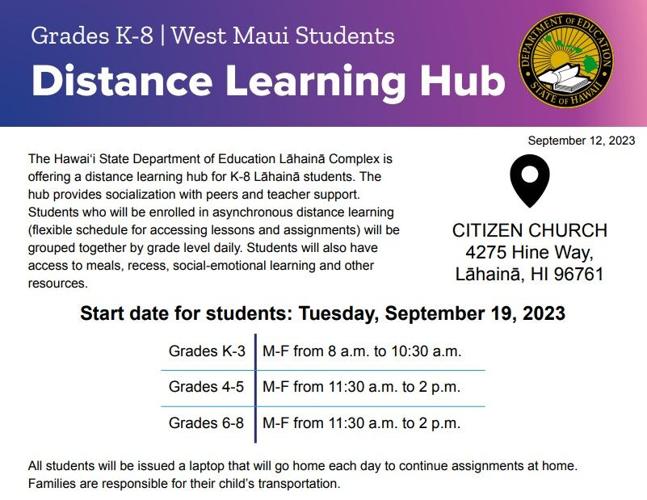 DOE launches learning hub for West Maui K-8 students in Lahaina ...