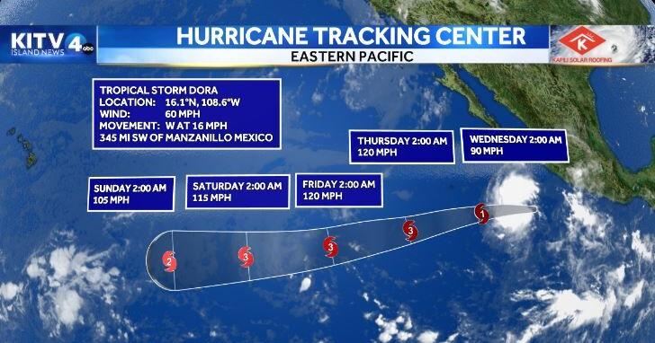 TRACKING DORA: Tropical Storm Dora continues to intensify, located in ...