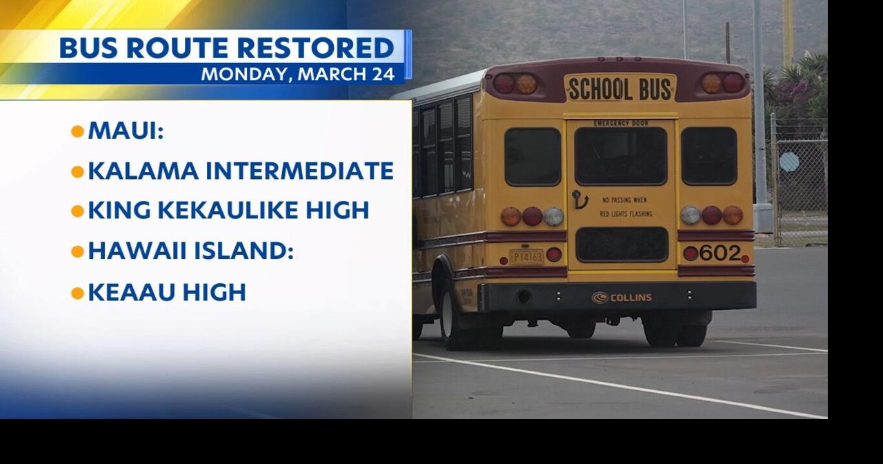 DOE restores two more bus routes on Maui, Hawaii Island | Video | kitv.com