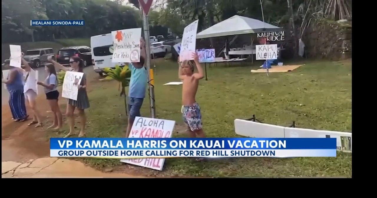 Vice President Kamala Harris arrives on Kauai for vacation, greeted by ...