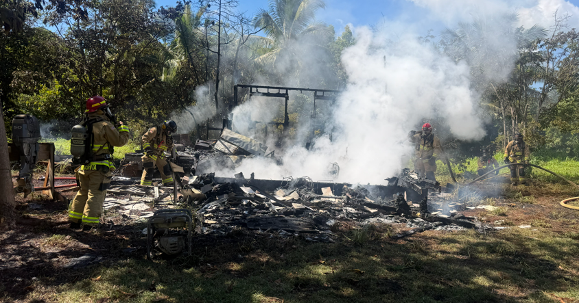 Kauai firefighters extinguish fire at a home in Moloaa | News | kitv.com