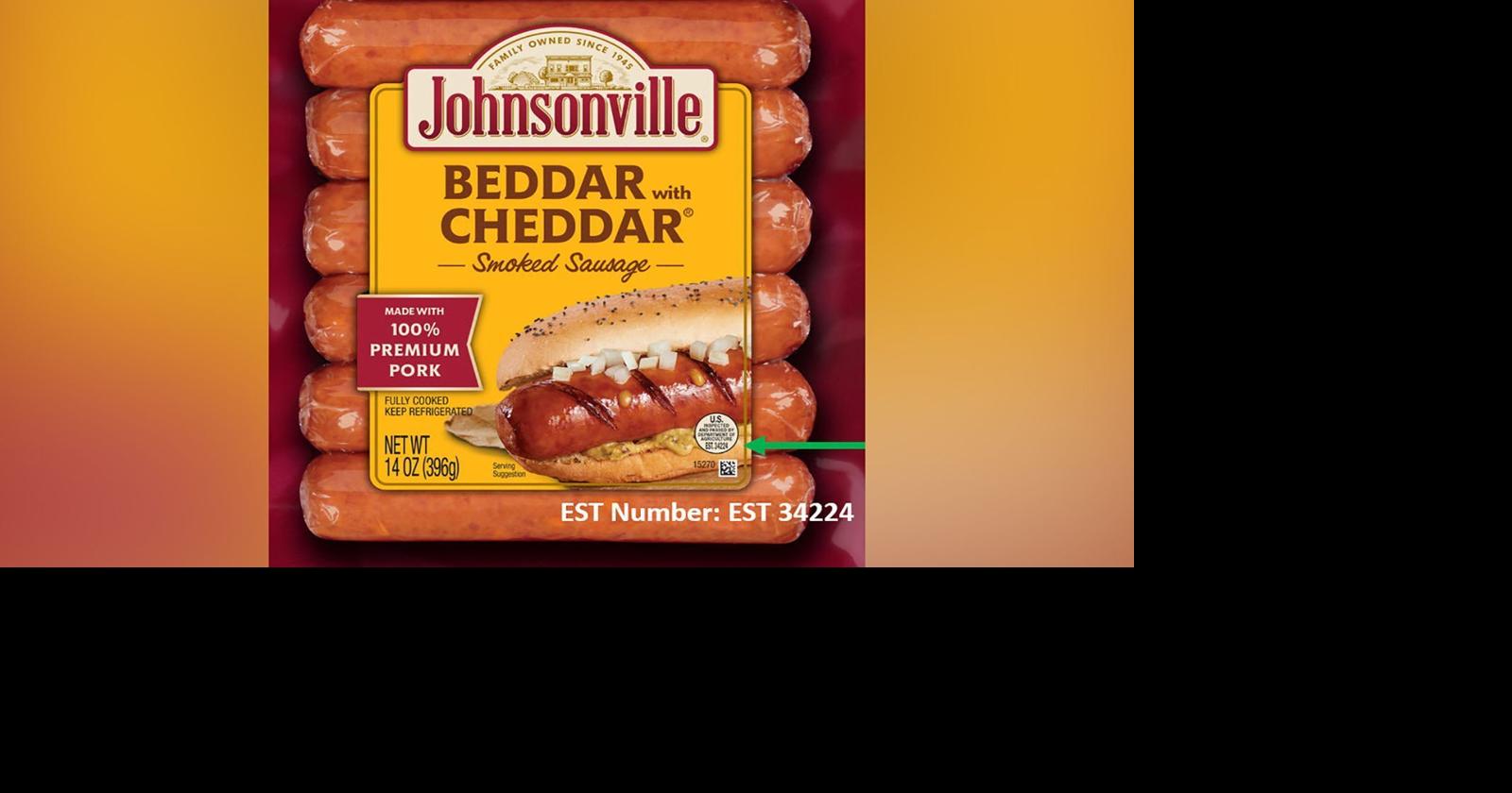 42,000 pounds of Johnsonville Beddar With Cheddar sausages recalled ...