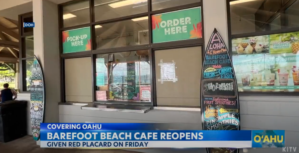 Barefoot Beach Café in Waikiki re-opens after passing health inspection ...