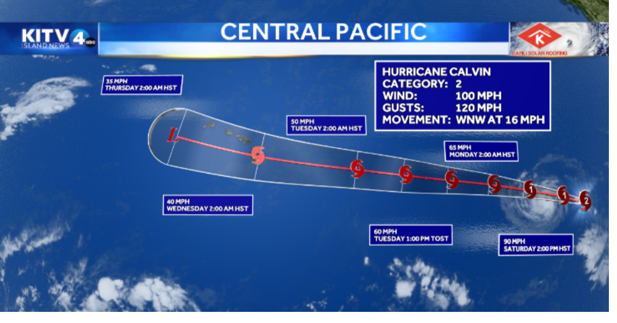 Hurricane Calvin update as it approaches the Hawaiian islands | Top ...