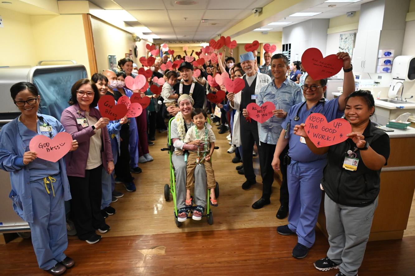 Straub Benioff staff celebrate Aliamanu explosion survivor’s discharge ...