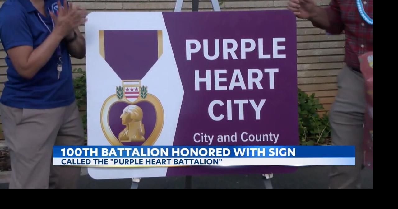 Mayor Blangiardi unveils Purple Heart battalion sign in Moiiliili ...