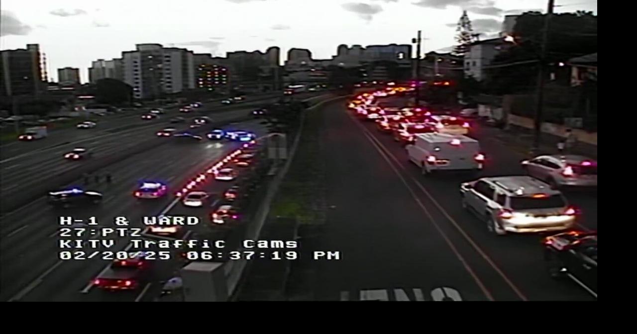 Crash shuts down all H-1 westbound lanes near Vineyard off-ramp | Video ...