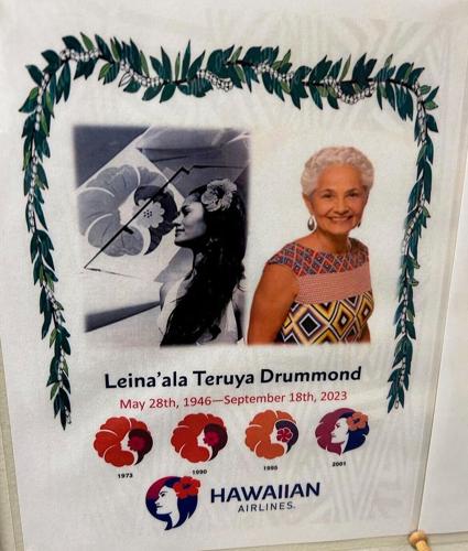Hawaiian Airlines logo muse and Miss Hawaii 1964, Leina'ala Drummond ...