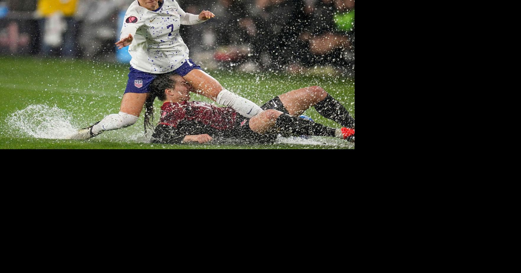Waterlogged pitch causes controversy as US women’s team beats Canada in ...