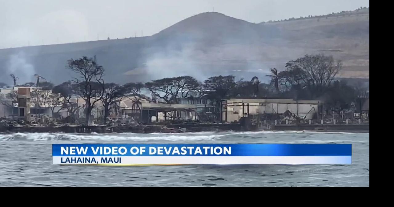 Boat tour shows different view of Lahaina wildfire damage | Video ...