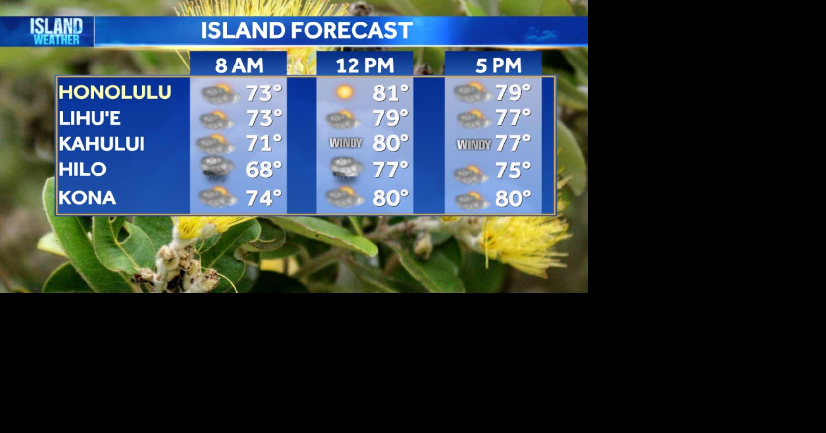 Aloha Friday Weather - Breezy winds, trade showers and rising surf ...