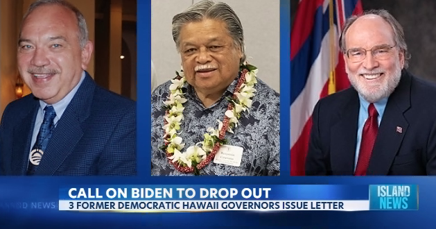 Three former Hawaii governors urge Biden to end campaign | Local | kitv.com