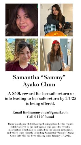 Family of Sammy Chun offer reward for her safe return | News | kitv.com