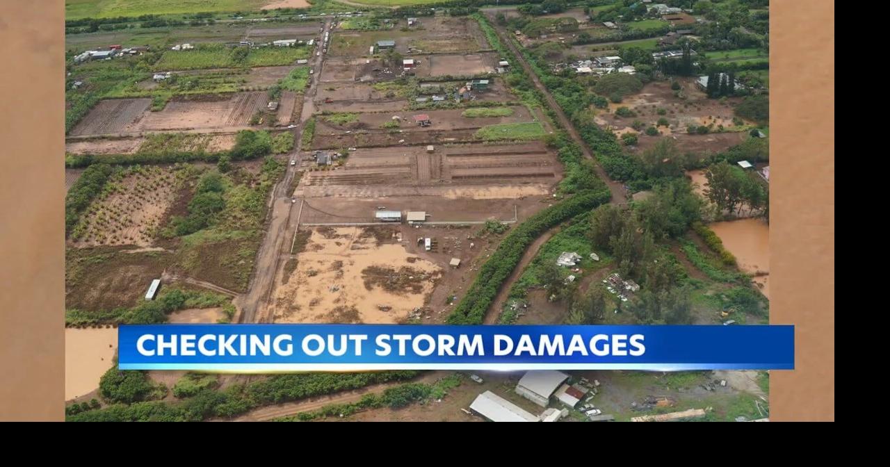 Kona low aftermath: Mayor surveys Oahu flood damage from the air | News ...