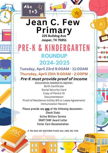 Few Primary School Pre-K & K Roundup will be Tue, Apr 23rd & Thu, Apr ...