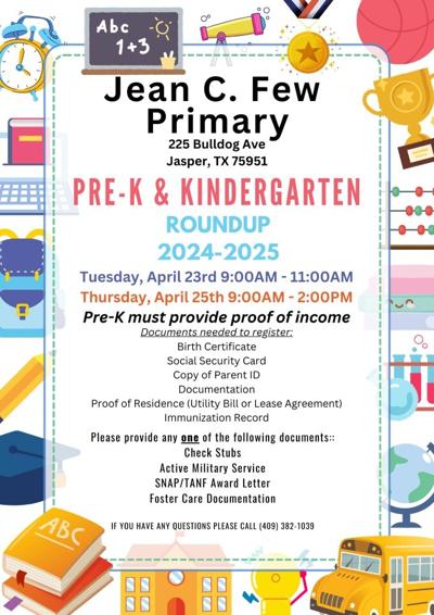 Few Primary School Pre-K & K Roundup will be Tue, Apr 23rd & Thu, Apr ...