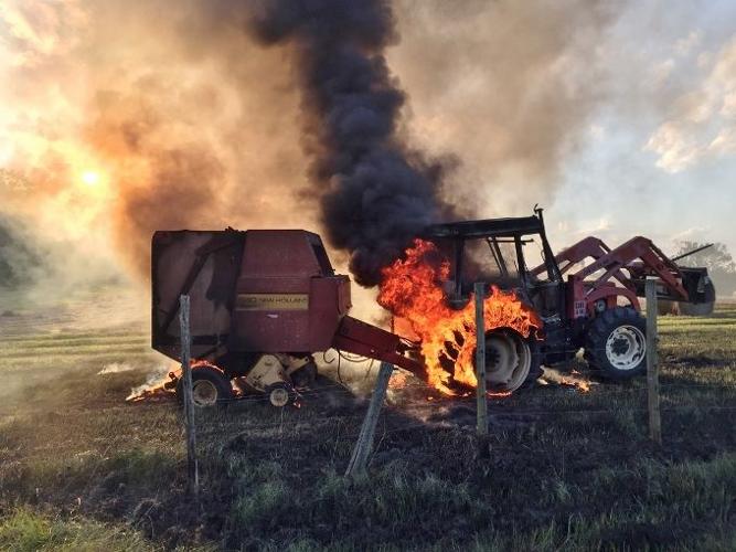 Fire destroys tractor & hay baler | Local News | kjas.com