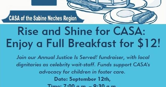 CASA Fundraiser Breakfast at Elijah’s Cafe in Jasper on Fri, Sep 12th ...