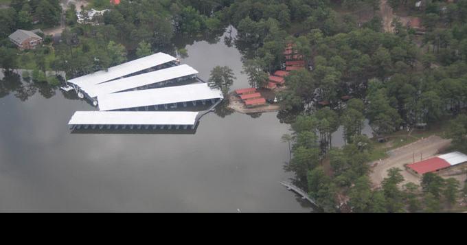 Large marina breaks loose at Rayburn during Wednesday morning storm ...
