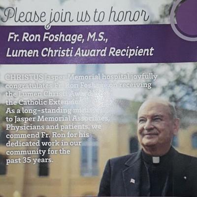 *POSTPONED* Christus JMH to honor Fr. Ron Foshage for receiving Lumen ...