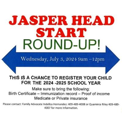 Jasper Head Start Roundup will be Wed, July 3rd | School News | kjas.com