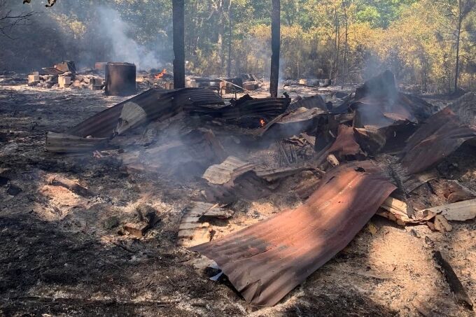 Deputy discovered woods fire and house burned to the ground, arson ...