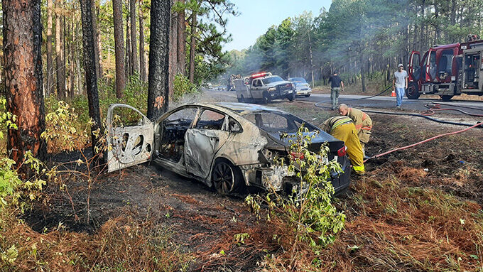 UPDATED - One person is dead after car hits tree and bursts into flames ...