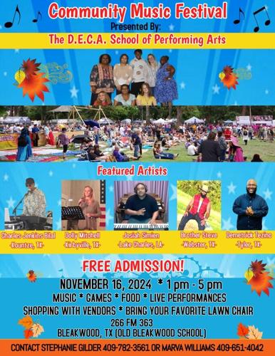 DECA Music Festival at the old Bleakwood School on Sat, Nov 16th | Civic Events | kjas.com
