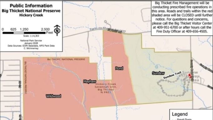 Large controlled burn in the Big Thicket in Tyler and Hardin Counties ...