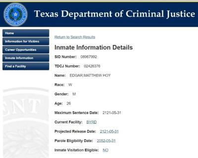 Matthew Hoy Edgar begins 99 year prison sentence with no visitors ...