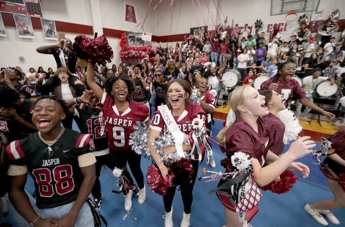 Alumni representing 50 years of Jasper Bulldogs attended Homecoming Pep ...