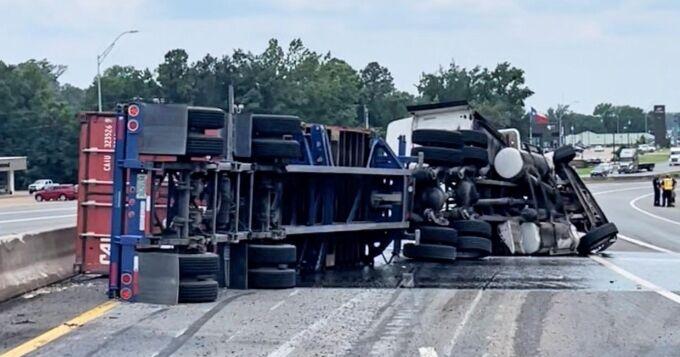 Big-rig rolled over on the Lufkin Loop | Local News | kjas.com