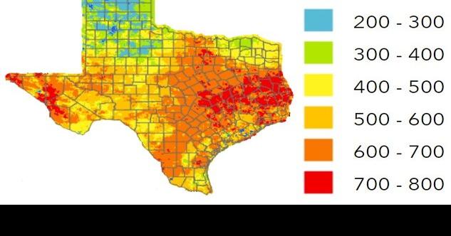 KBDI shows Deep East Texas as one of the driest areas in the state ...