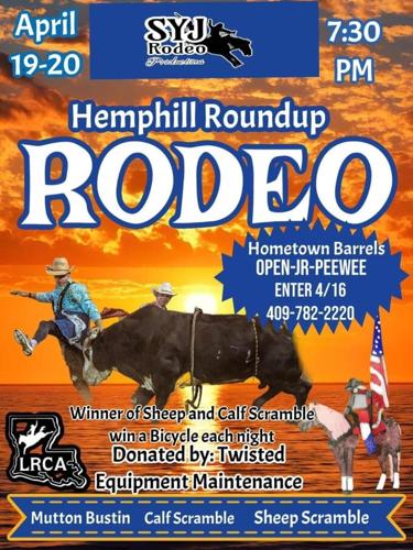 Hemphill Roundup Rodeo will be Fri, Apr 19th & Sat, Apr 20th | Civic ...