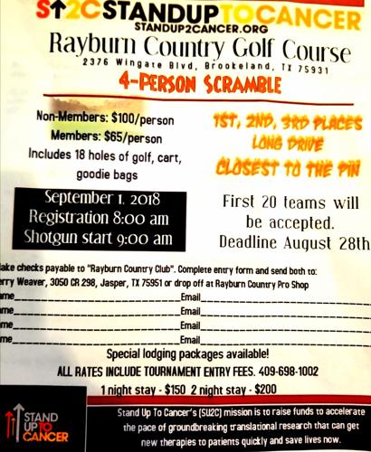 Rayburn Country Golf Course to hold a 4-person Golf Tournament ...