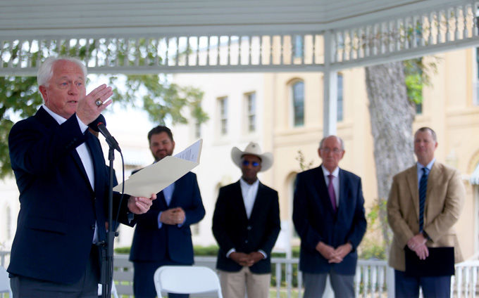 Local and state officials gather with Provalus for ceremonial ...