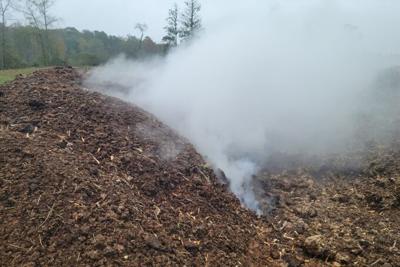 Pile of chicken manure smoldering and smoking in Newton County | Local ...
