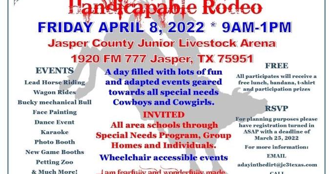 Handicapable Rodeo will be Fri, April 8th at Jasper County Jr Livestock ...
