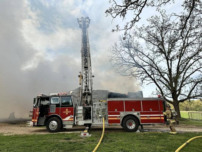 Barn outside of Eldon destroyed by fire, one firefigher injured ...