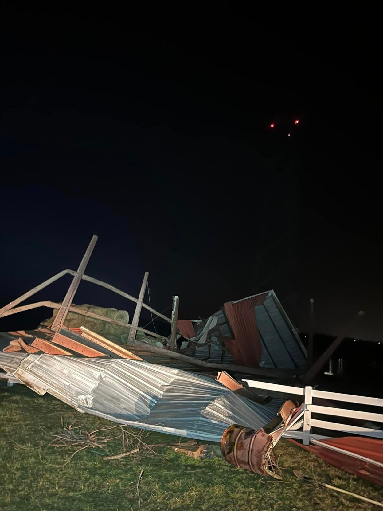 High winds blow destroyed barn into power lines east of Lebanon ...
